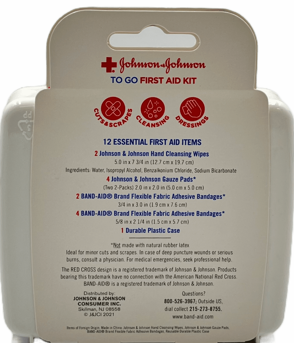 Johnson & Johnson - To Go First Aid Kit - 12 Items