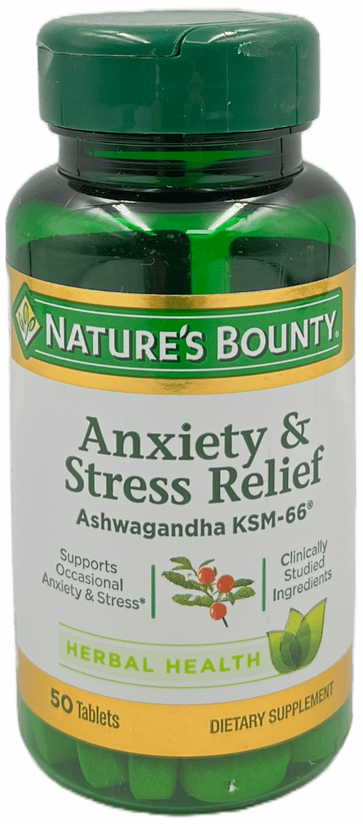 Nature's Bounty Anxiety and Stress Relief- Ashwagandha KSM 66- 50 Tablets
