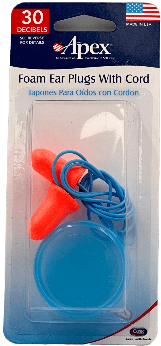 Apex - Foam Ear Plugs With Cord - 30 Decibels - Vim Drugs Pharmacy