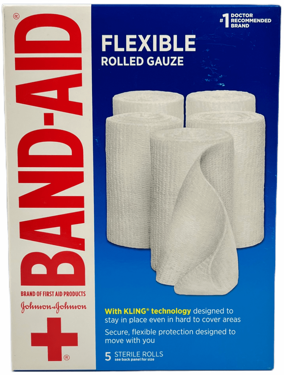 Band-Aid Flexible Rolled Gauze - 5 Sterile Rolls - Vim Drugs Pharmacy
