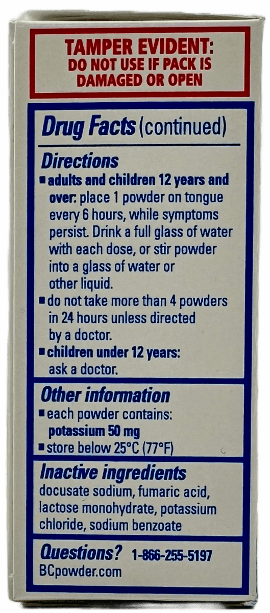 BC Aspirin Fast Pain Relief Powder - Headaches & Body Aches - 50 Packs ...