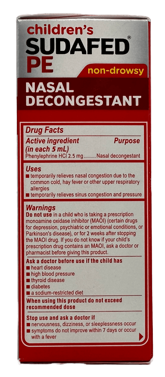 Children's Sudafedpe - Nasal Decongestant - Berry Flavor Liquid - 4 Fl ...