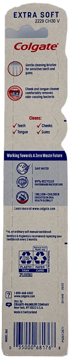 Colgate 360° Extra Soft Toothbrush - Sensitive Teeth - 1 Toothbrush ...