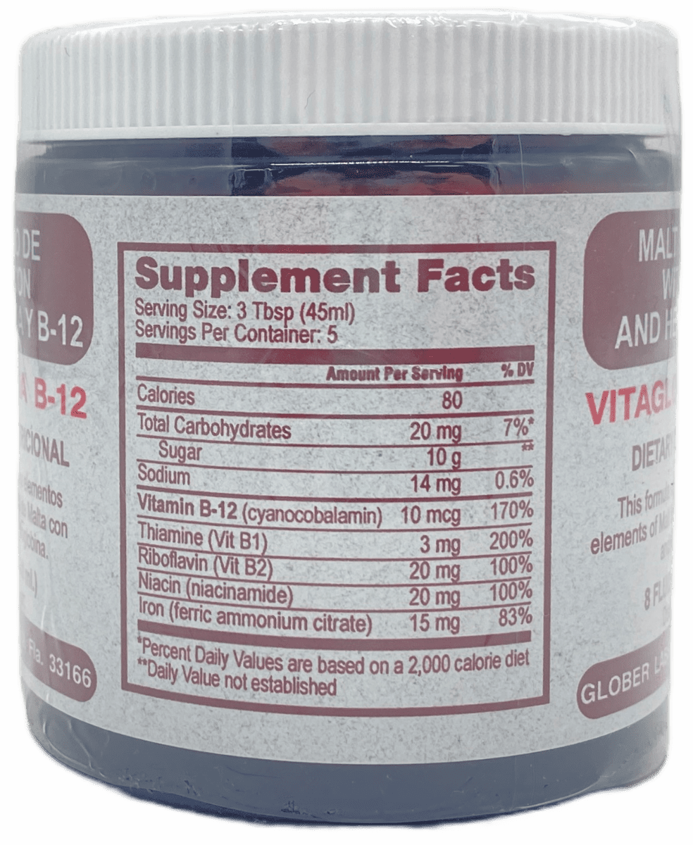 Malt Extract With B-12 And Hemoglobin - 8 FL OZ - Vim Drugs Pharmacy