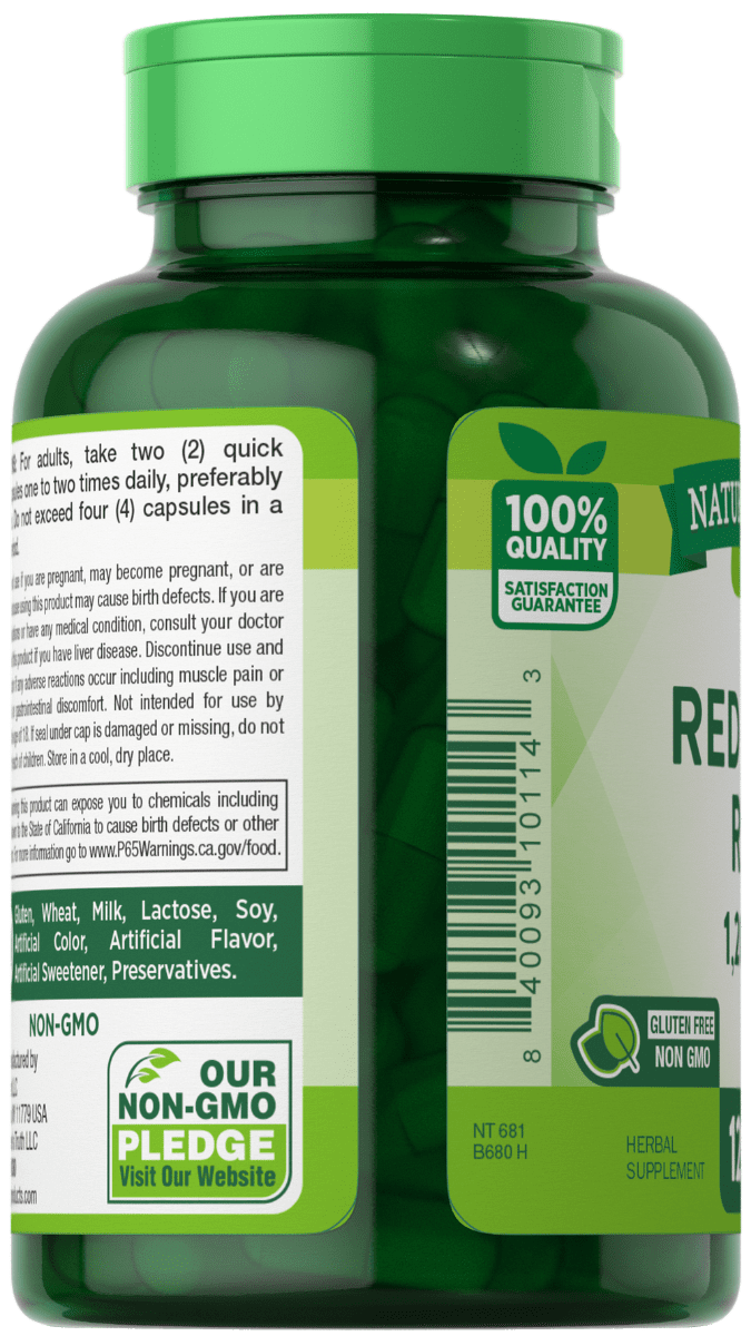 Nature's Truth Red Yeast Rice 1200 mg- 120 Quick Release Capsules - Vim ...