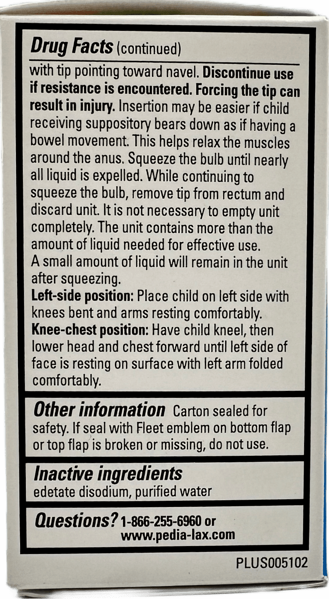 Pedia-Lax - Liquid Glycerin Laxative Suppositories For Kids - 6 Ct ...