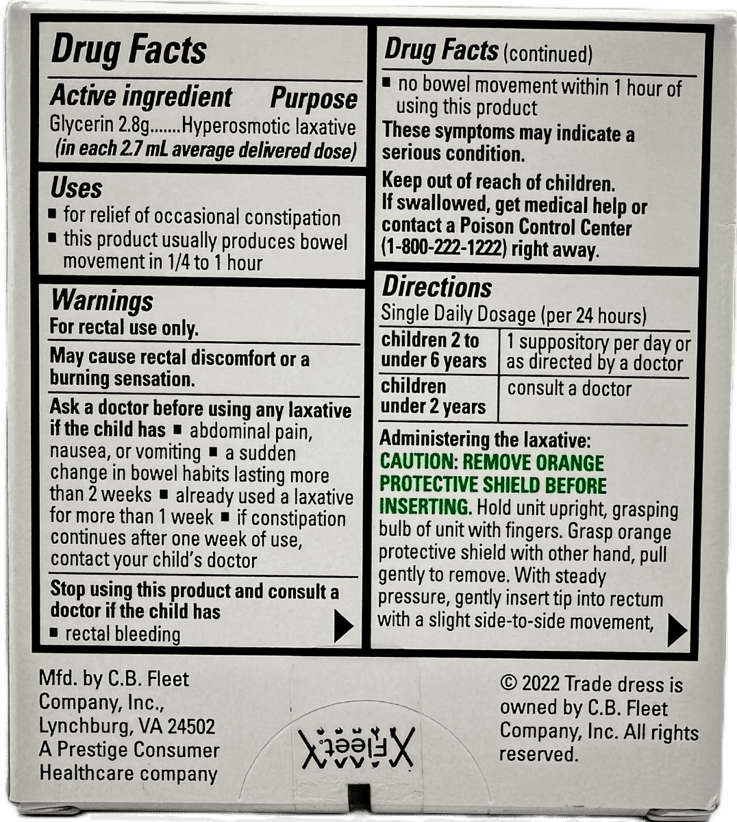 Pedia-Lax - Liquid Glycerin Laxative Suppositories For Kids - 6 Ct ...