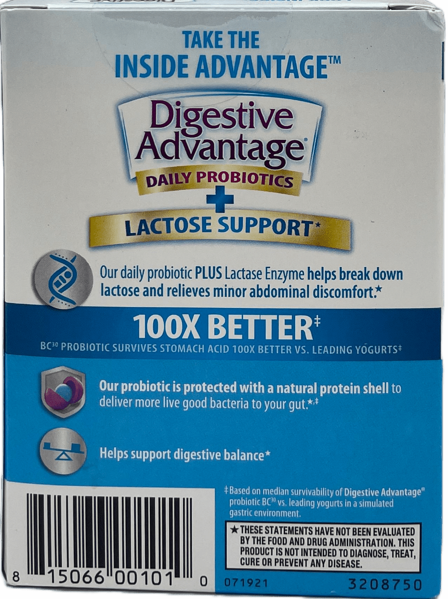 Schiff - Digestive Advantage - Daily Probiotics + Lactose Support ...