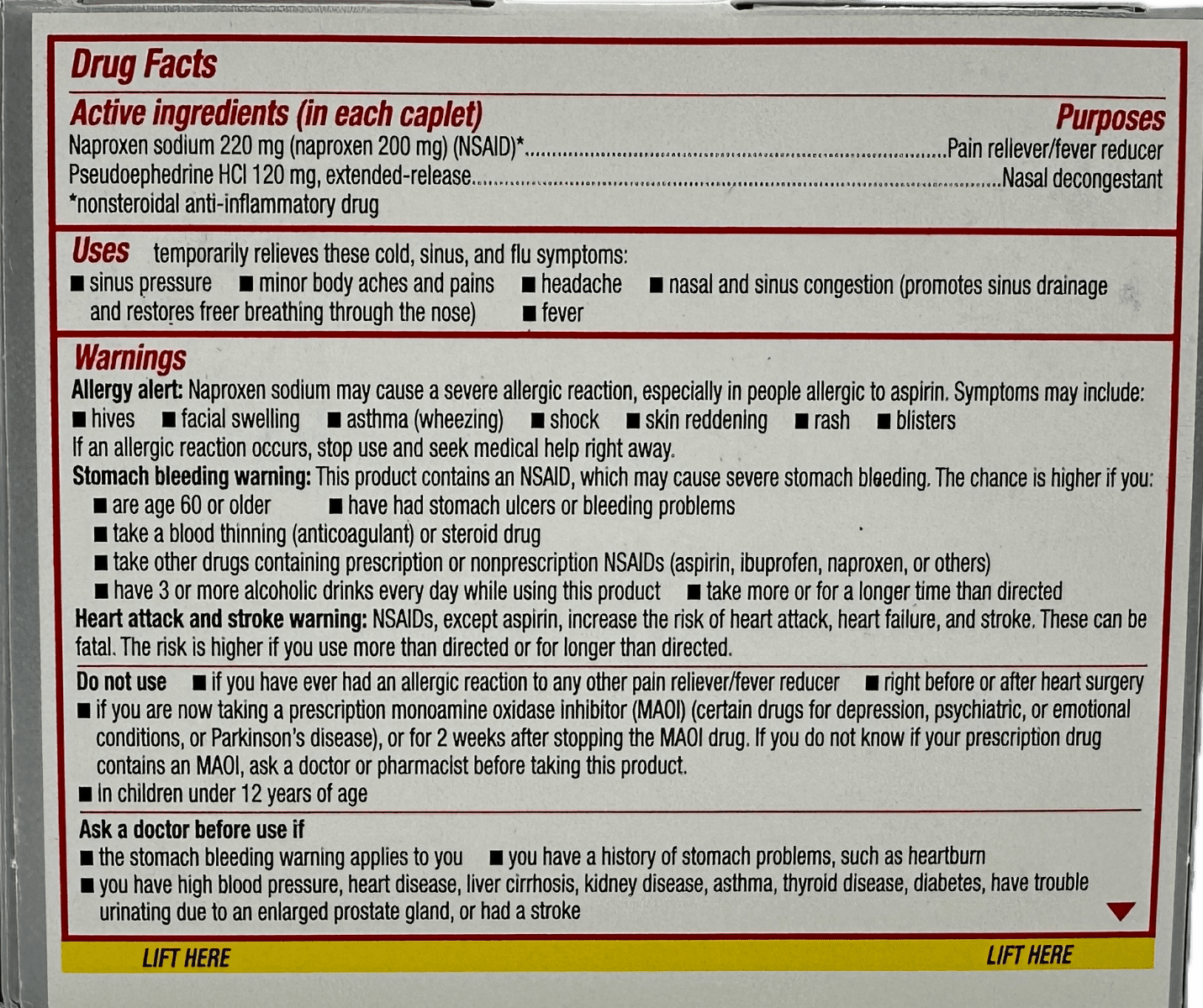 Sudafed Sinus 220 mg - 16 Caplets - Vim Drugs Pharmacy