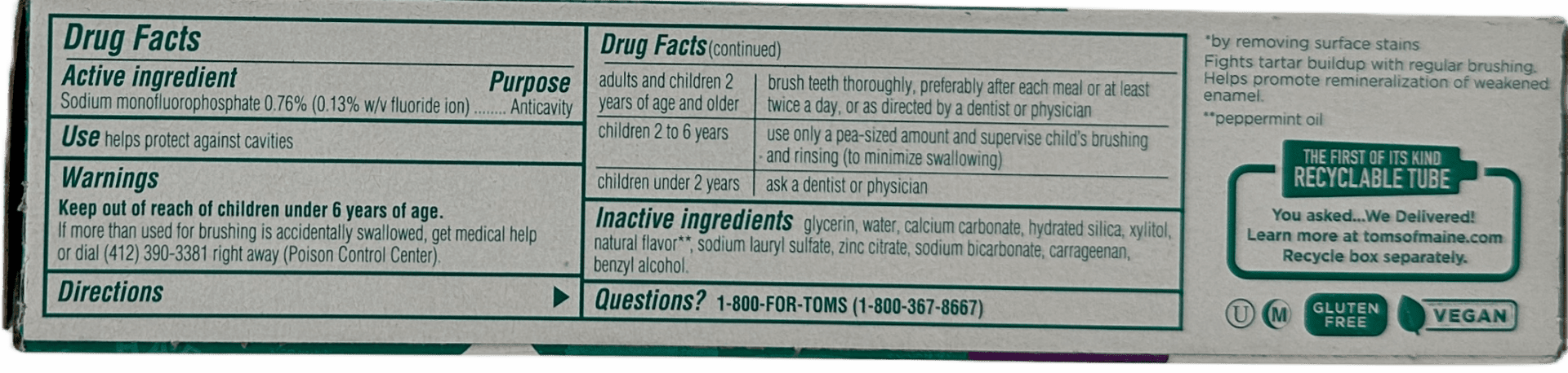 Tom’s Whole Care Anticavity Toothpaste – Peppermint – 4 OZ – Vim Drugs ...