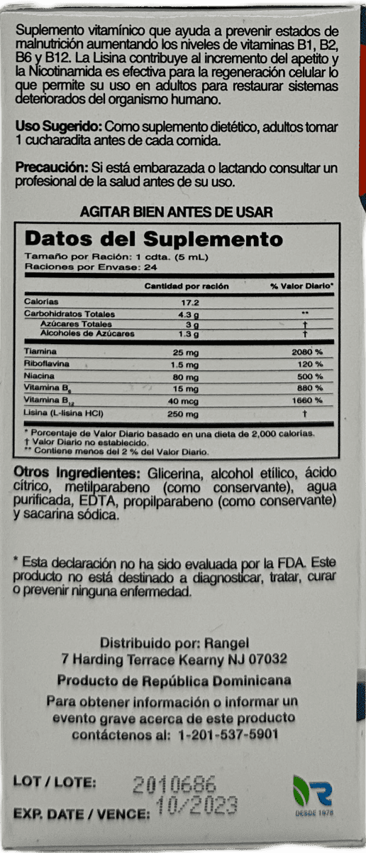 Gelnorex Syrup Adults Vitamin Supplement - 4 FL OZ - Vim Drugs Pharmacy